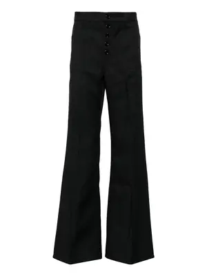 COURREGES Wide-leg Twill Trousers - Black