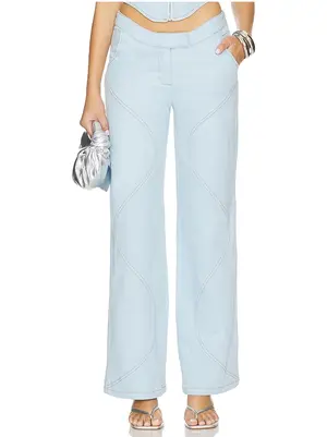 BY.DYLN Ramona Wide Leg Jeans - Light Blue