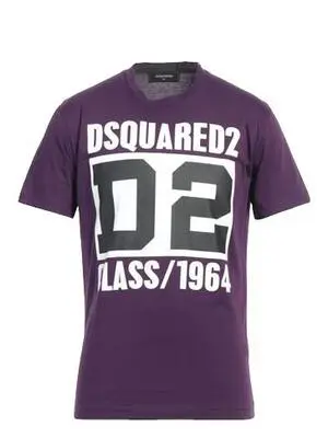 Dsquared2 Man T-shirt White Size M Cotton Purple