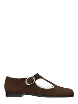 Tory Burch Violet T-strap Loafers - Brown