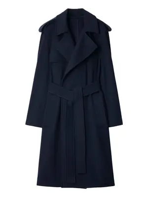 Burberry Burberry Notched-Lapel Cashmere Coat Blue