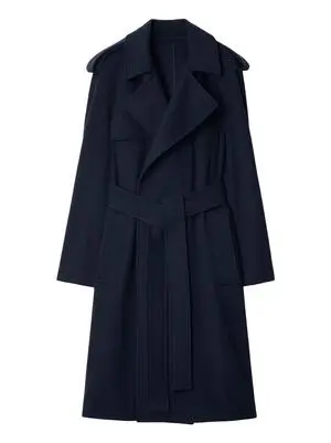 Burberry Notched-lapel Cashmere Coat - Blue
