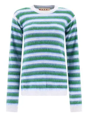 Marni Striped Virgin Wool Jumper - Blue