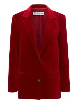 JW ANDERSON JW Anderson Floral-Appliqué Velour Blazer