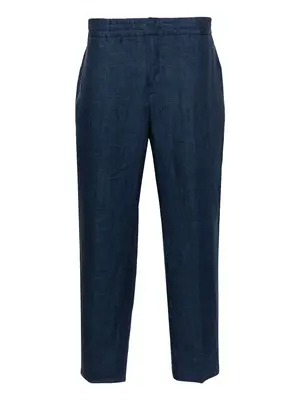 Zegna Linen Straight-leg Trousers - Blue