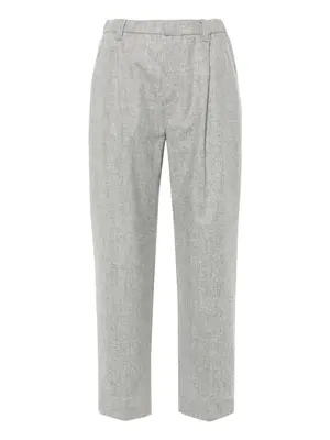 Brunello Cucinelli Mélange Pleated Trousers - Grey