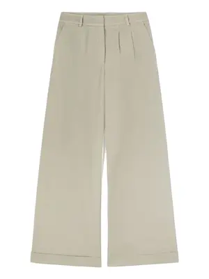 Palm Angels Gb Label Wide-leg Trousers - Neutrals