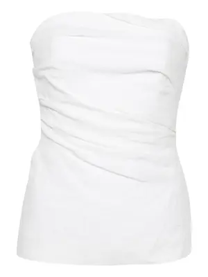 Tove Izel Linen Bandeau Top - White