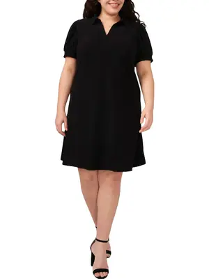 CECE DUPRAZ Knit Polo A-line Dress - Rich Black