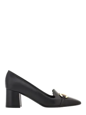 FERRAGAMO Gancini Leather Pumps - Black