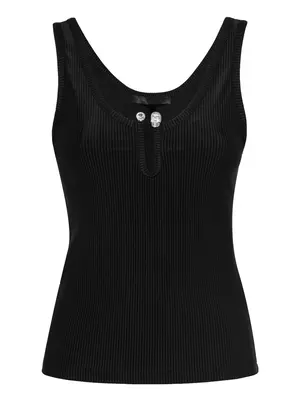 Philipp Plein Pierced Sleeveless Top - Black