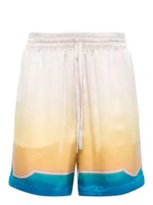 Casablanca L'arc Coloré Silk Shorts - Yellow