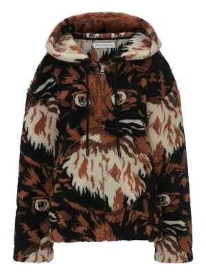 JW Anderson Faux-fur Hooded Jacket - Brown