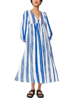 Whistles Painted Stripe Gloria Dress - Blue/white