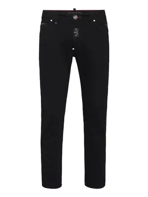 Philipp Plein Logo-plaque Skinny-cut Jeans - Black