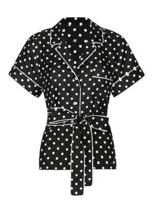 Dolce & Gabbana Polka-dot Silk Shirt - Black