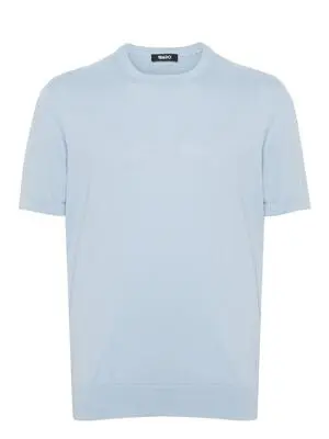 ERALDO Knitted Cotton T-shirt - Blue