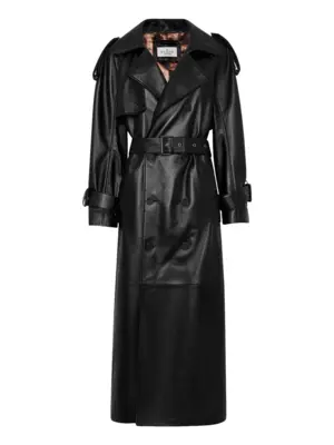 Philipp Plein-Philipp Plein Belted Leather Trench Coat