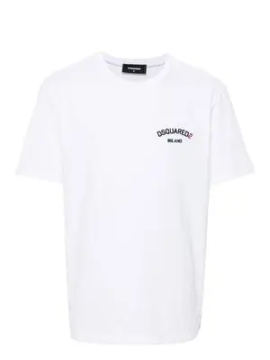 Dsquared2 Logo-embroidered Cotton T-shirt - White