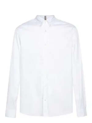 BOSS Logo-embroidered Poplin Shirt - White