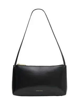 MANSUR GAVRIEL Gaia Leather Shoulder Bag - Black/flam