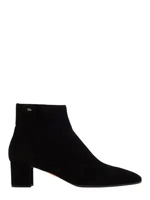 Santoni Suede Ankle Booties - Black