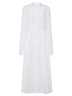 JIL SANDER Pleated Shirt Dress - White