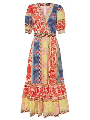 Etro Printed Cotton Wrap Dress - Multicoloured