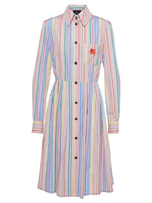 Etro Striped Cotton Shirt Dress - White