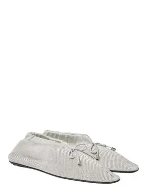 TOTEME Toteme Bow-detail Crochet Flats Silver