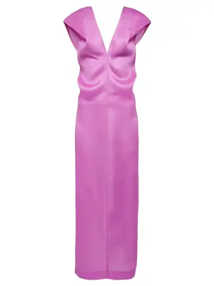 Khaite Ima Silk Midi Dress - Pink