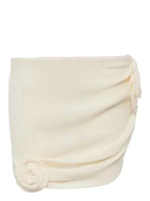 Magda Butrym Floral-appliqué Mini Skirt - White