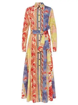 Etro Printed Cotton-blend Shirt Dress With Detachable Band - Multicoloured