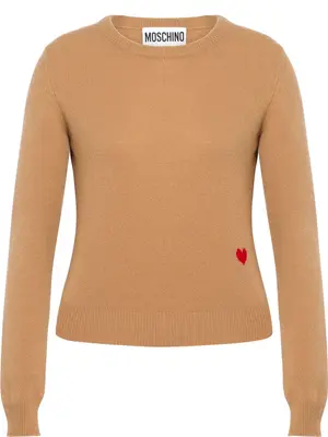 MOSCHINO Moschino Heart-Motif Crew-Neck Jumper