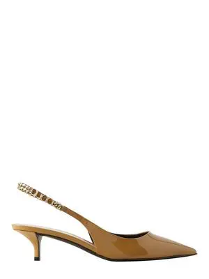 Gucci-Gucci Signoria Patent-Leather Slingback Pumps