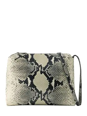 Khaite Lina Medium Snake-effect Leather Shoulder Bag - Neutrals