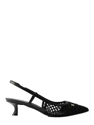 FERRAGAMO Klizia Mesh Slingback Pumps - Black
