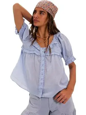 Free People Sweet Nothings Blouse - Peri Ice