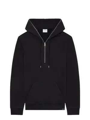 COURREGES Zipped Fleece Hoodie - Black