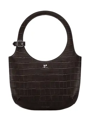 COURREGES Crocodile-effect Tote Bag - Brown