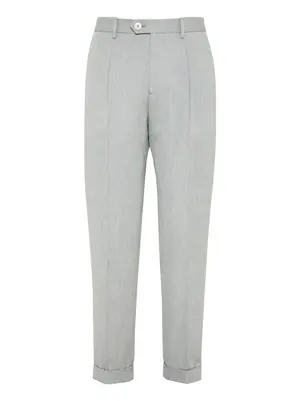 Brunello Cucinelli Brunello Cucinelli Pressed-Crease Tapered Trousers Grey
