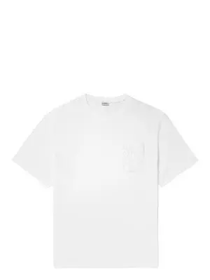 Loewe Logo-embroidered Cotton-jersey T-shirt - White