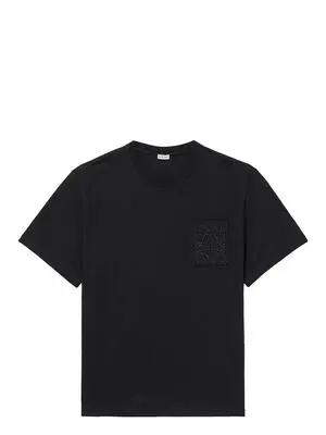 Loewe Logo-embroidered Cotton-jersey T-shirt - Black