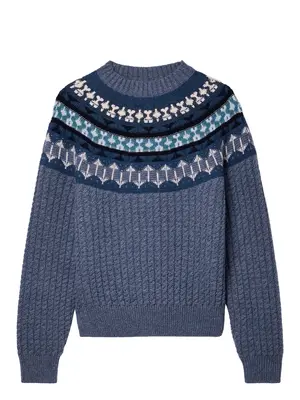 Loro Piana Noel Fair Isle Cable-knit Cashmere Sweater - Multi