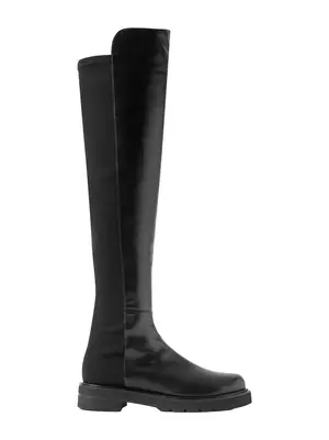 STUART WEITZMAN 5050 Lift Leather And Stretch Over-the-knee Boots - Black