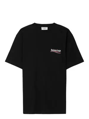 Balenciaga Oversized Embroidered T-shirt - Black