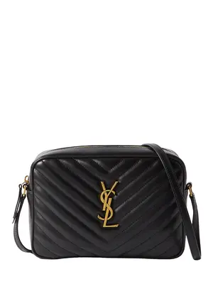Saint Laurent Lou Medium Leather Shoulder Bag - Black