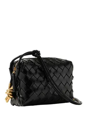 Bottega Veneta Loop Mini Intrecciato Leather Bag Black