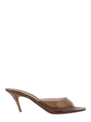 Amina Muaddi Alexa Pvc Mules - Brown