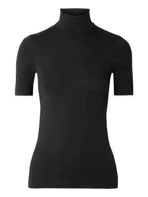 Wolford Aurora Modal-blend Jersey Turtleneck Top - Black